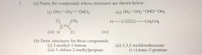 Solved (a) Name the compounds whose structures are shown | Chegg.com
