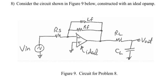 8) Consider the circuit shown in Figure 9 below, | Chegg.com