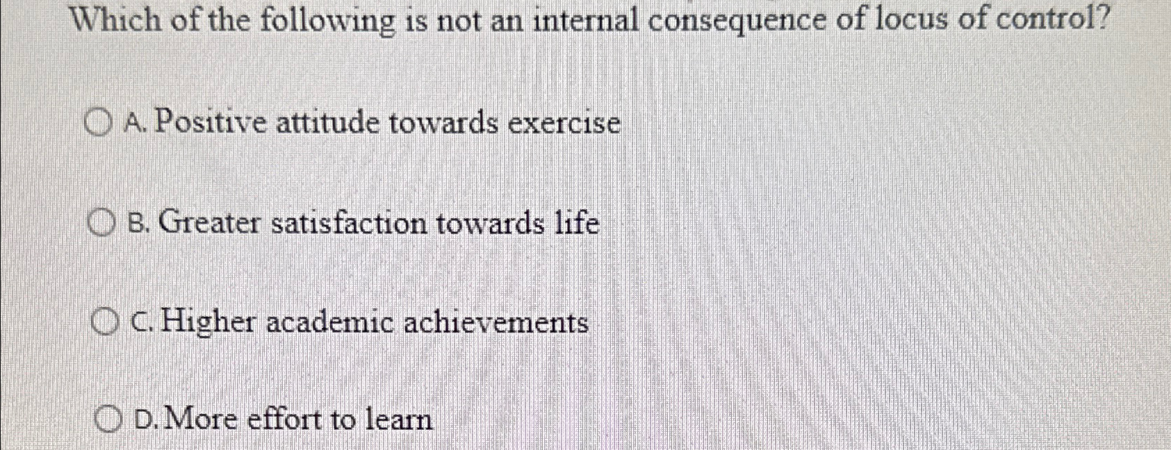 Solved Which of the following is not an internal consequence | Chegg.com