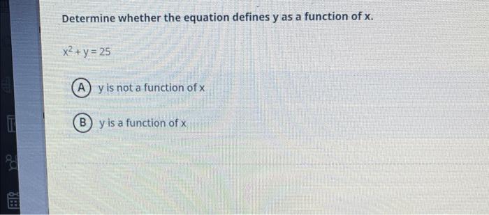 Solved Determine whether the equation defines y as a | Chegg.com