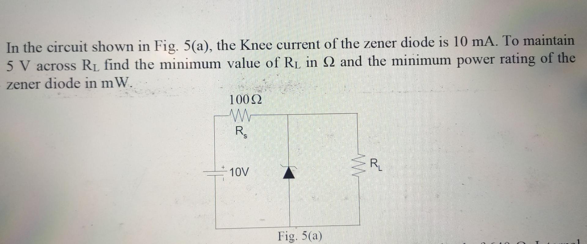 Solved In the circuit shown in Fig. 5(a), the Knee current | Chegg.com