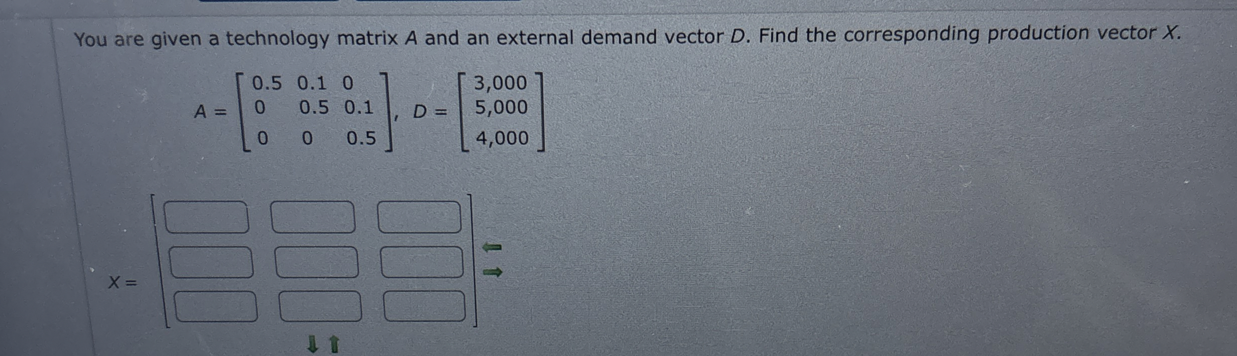 Solved You are given a technology matrix A and an external | Chegg.com