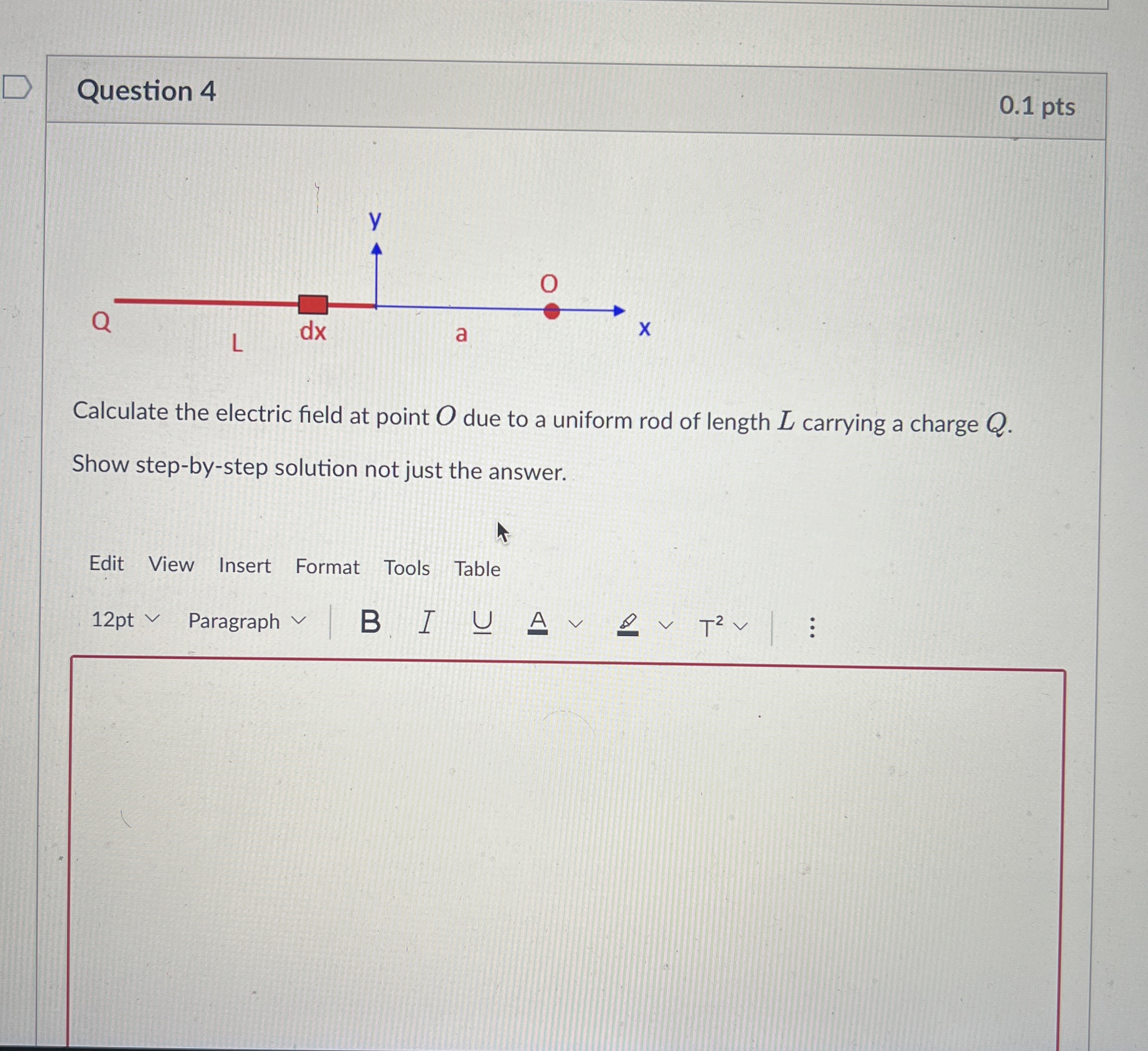 Solved Question 40.1 ﻿ptsCalculate the electric field at | Chegg.com