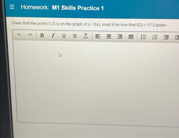 Solved E Homework: M1 Skills Practice 1 Given that the point | Chegg.com