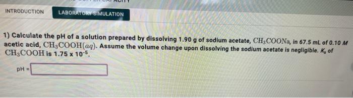 Solved INTRODUCTION LABORATORY SIMULATION 1) Calculate the | Chegg.com