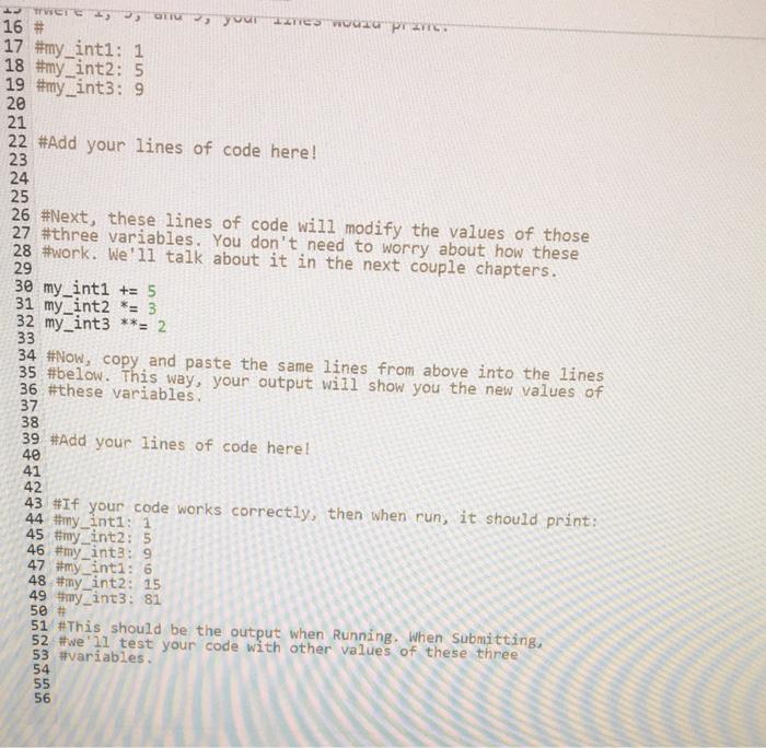 Solved Printing VariableLabels.py 1 my_inti = 1 2 my int2 = | Chegg.com