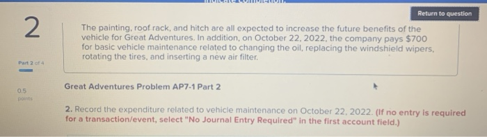 Solved Required information Great Adventures Problem AP7-1 | Chegg.com