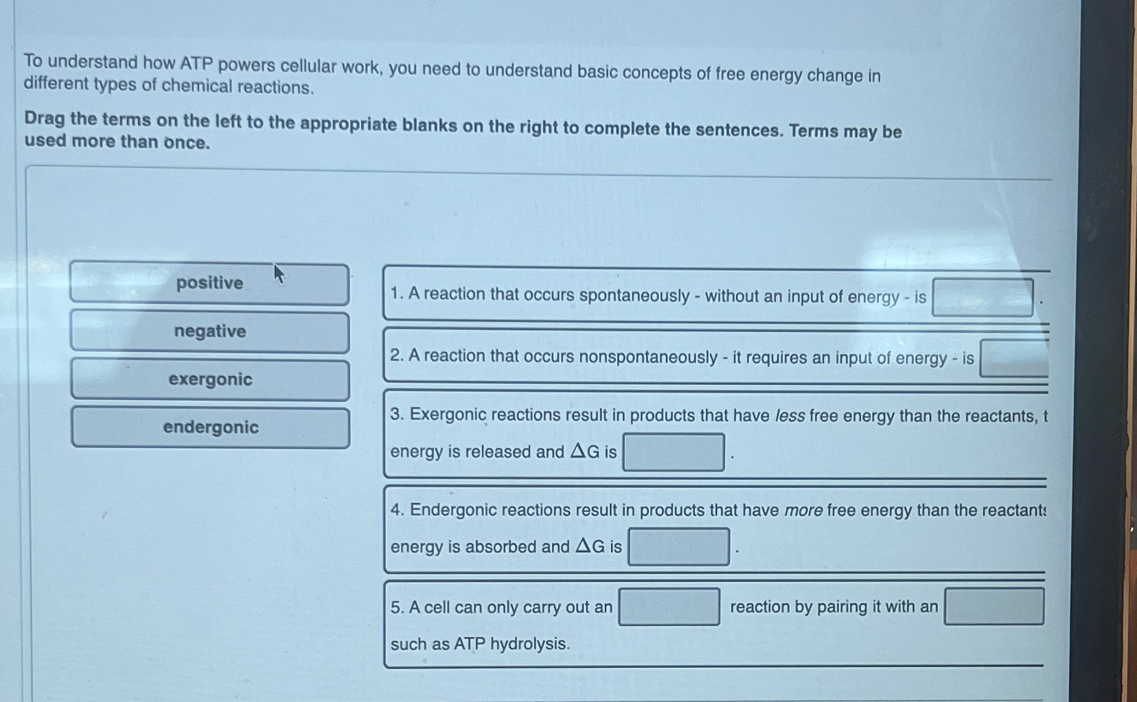 Solved To understand how ATP powers cellular work, you need | Chegg.com
