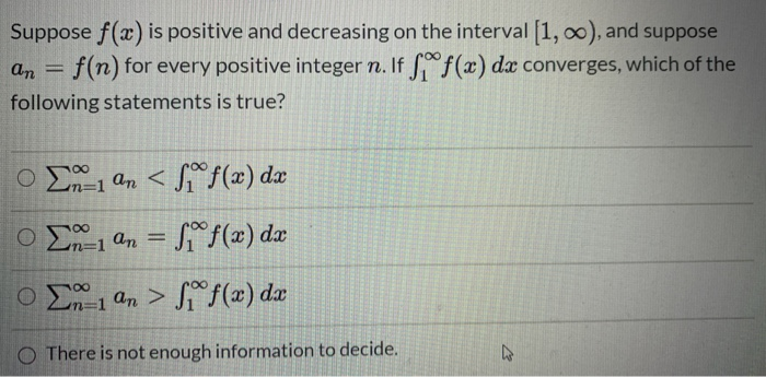 Solved Suppose f(x) is positive and decreasing on the | Chegg.com