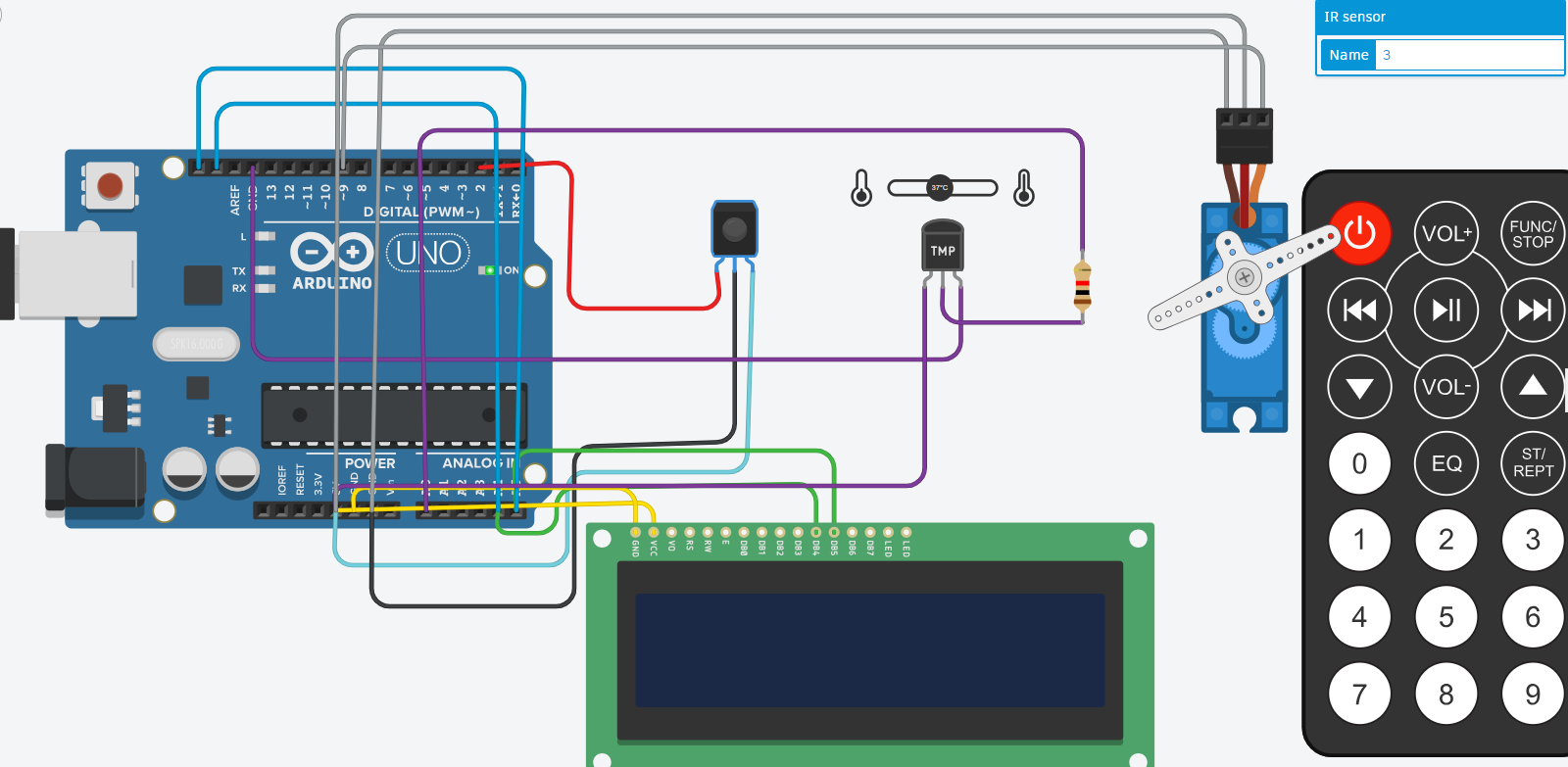 Solved Create a tinkercad circuit that combines both the IR | Chegg.com