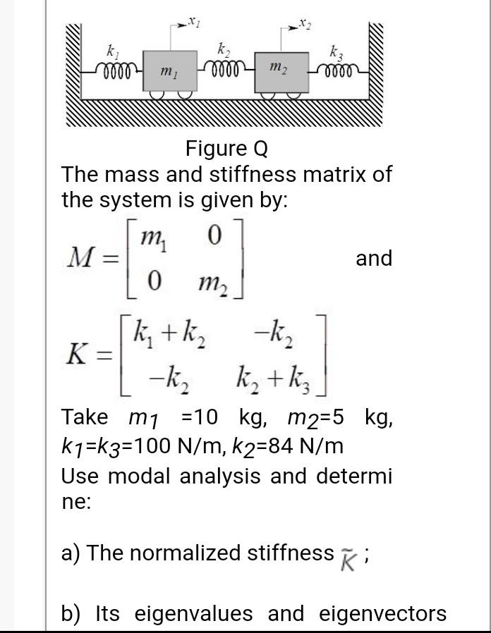 Solved Consider the following mass and stiffness matrix of | Chegg.com