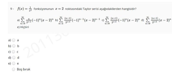 Solved 9. f(x)=x21 fonksiyonunun x=2 noktasındaki Taylor | Chegg.com
