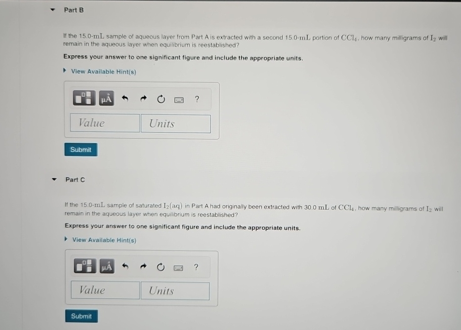 Solved Part BIf the 15.0-mL ﻿sample of aqueous layer from | Chegg.com