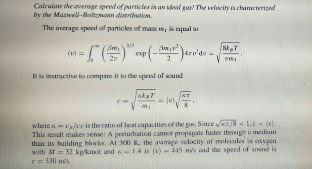 Solved Calculate the average speed of particles in an ideal | Chegg.com
