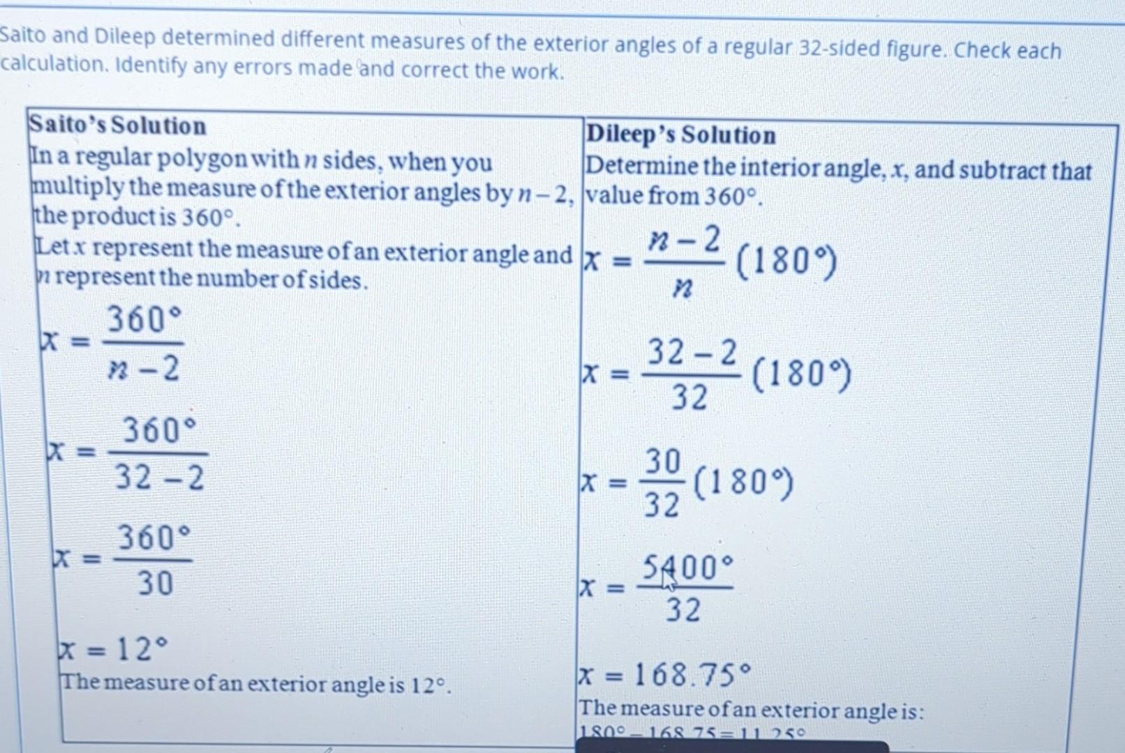 Solved aito and Dileep determined different measures of the | Chegg.com