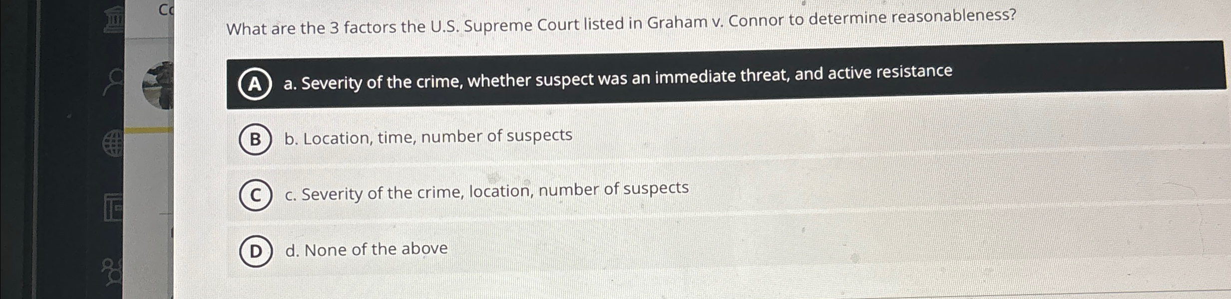 Solved What are the 3 ﻿factors the U.S. ﻿Supreme Court | Chegg.com