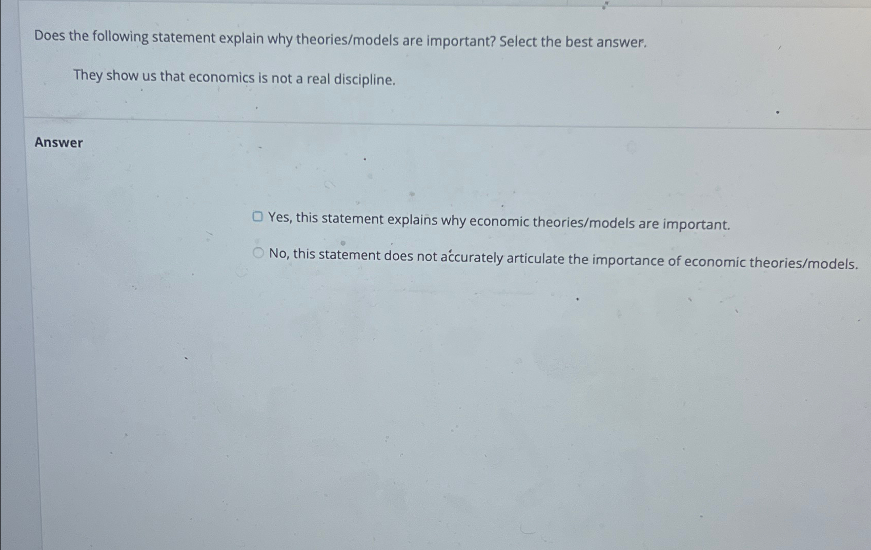 Solved Does the following statement explain why | Chegg.com