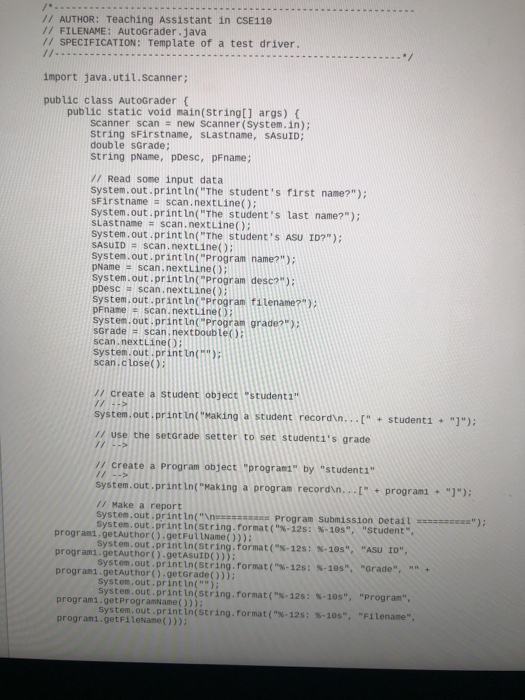 Solved Lab Problem: Designing an AutoGrader Grading | Chegg.com