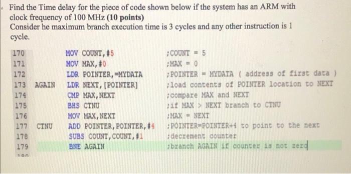 Solved Find the Time delay for the piece of code shown below | Chegg.com