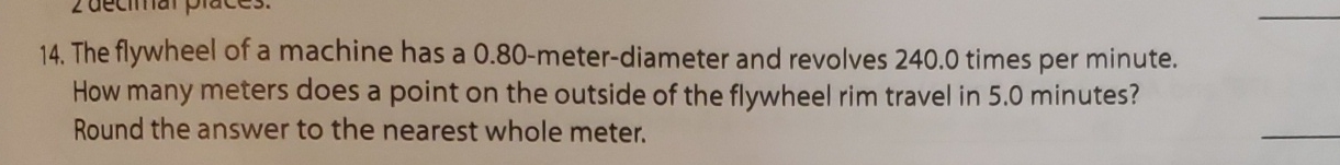 Solved The flywheel of a machine has a 0.80 -meter-diameter | Chegg.com