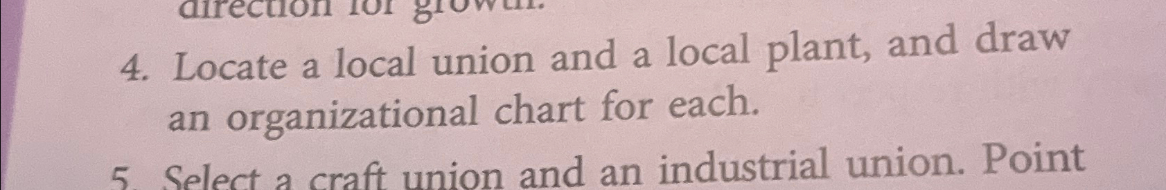 Solved Locate a local union and a local plant, and draw an | Chegg.com