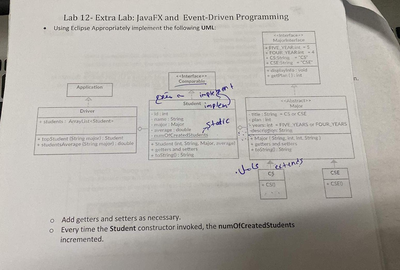 Solved Lab 12- Extra Lab: JavaFX and Event-Driven | Chegg.com