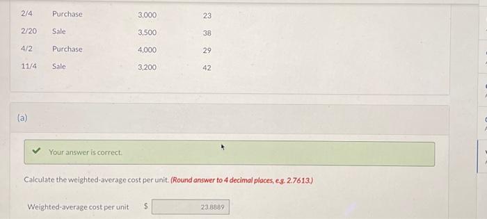 Solved Calculate the weighted-average cost per unit. | Chegg.com