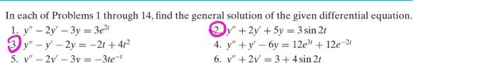 Solved In each of Problems 1 through 14, find the general | Chegg.com