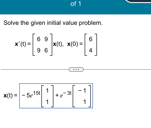 Solved Solve the given initial value | Chegg.com