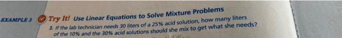 Solved EXAMPLE 3 Try It! Use Linear Equations to Solve | Chegg.com