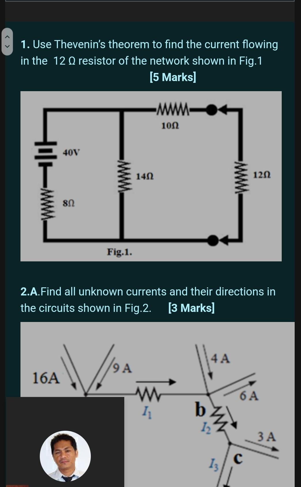 Solved 1. Use Thevenin's theorem to find the current flowing | Chegg.com