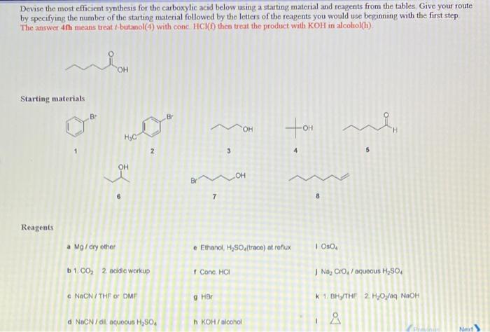 Solved Devise the most efficient synthesis for the | Chegg.com