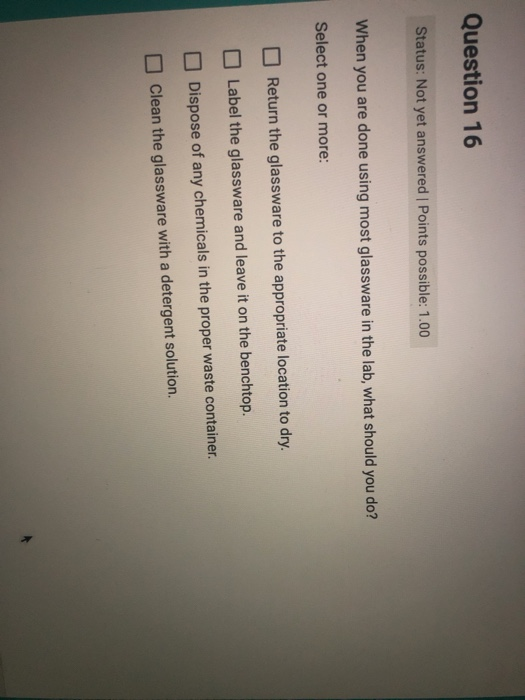 Solved Question 16 Status: Not yet answered Points possible: | Chegg.com