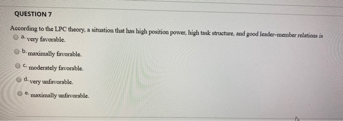 Solved QUESTION 7 According to the LPC theory, a situation | Chegg.com
