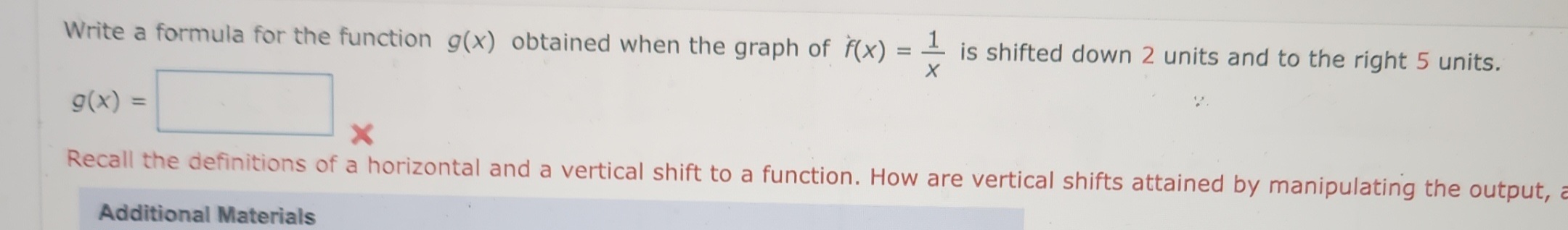 Solved Write a formula for the function g(x) ﻿obtained when | Chegg.com