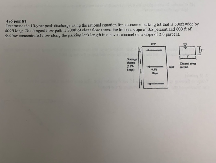 Solved 4 (6 points) Determine the 10-year peak discharge | Chegg.com