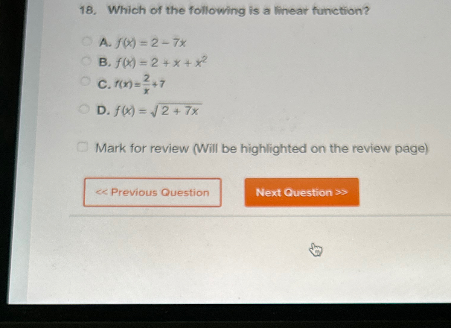 Solved Which of the following is a linear | Chegg.com