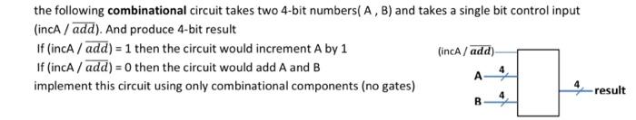 Solved the following combinational circuit takes two 4-bit | Chegg.com