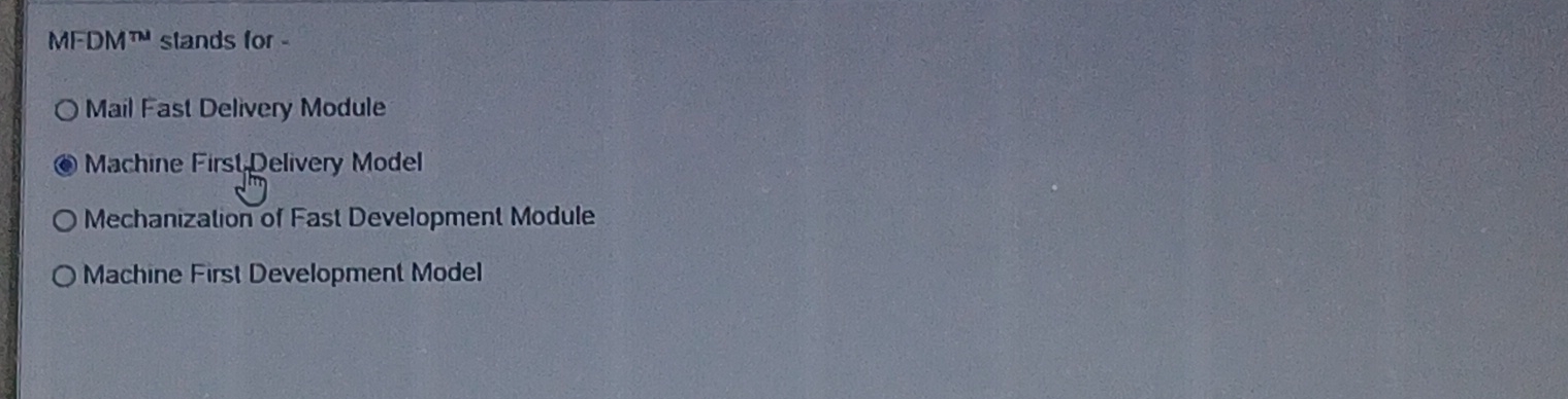 Solved MFDM ?TM ﻿slands for -Mail Fast Delivery | Chegg.com