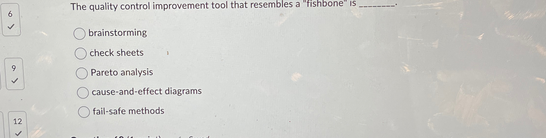 Solved The quality control improvement tool that resembles a | Chegg.com