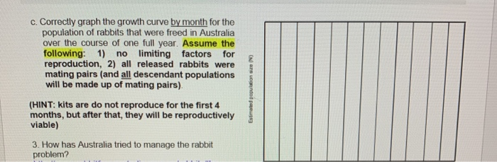 Solved European rabbits were introduced to Australia in 1788 | Chegg.com