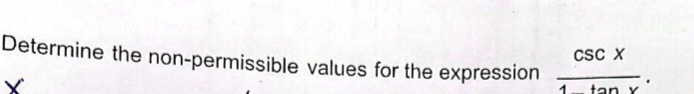 Solved Determine the non-permissible values for the | Chegg.com
