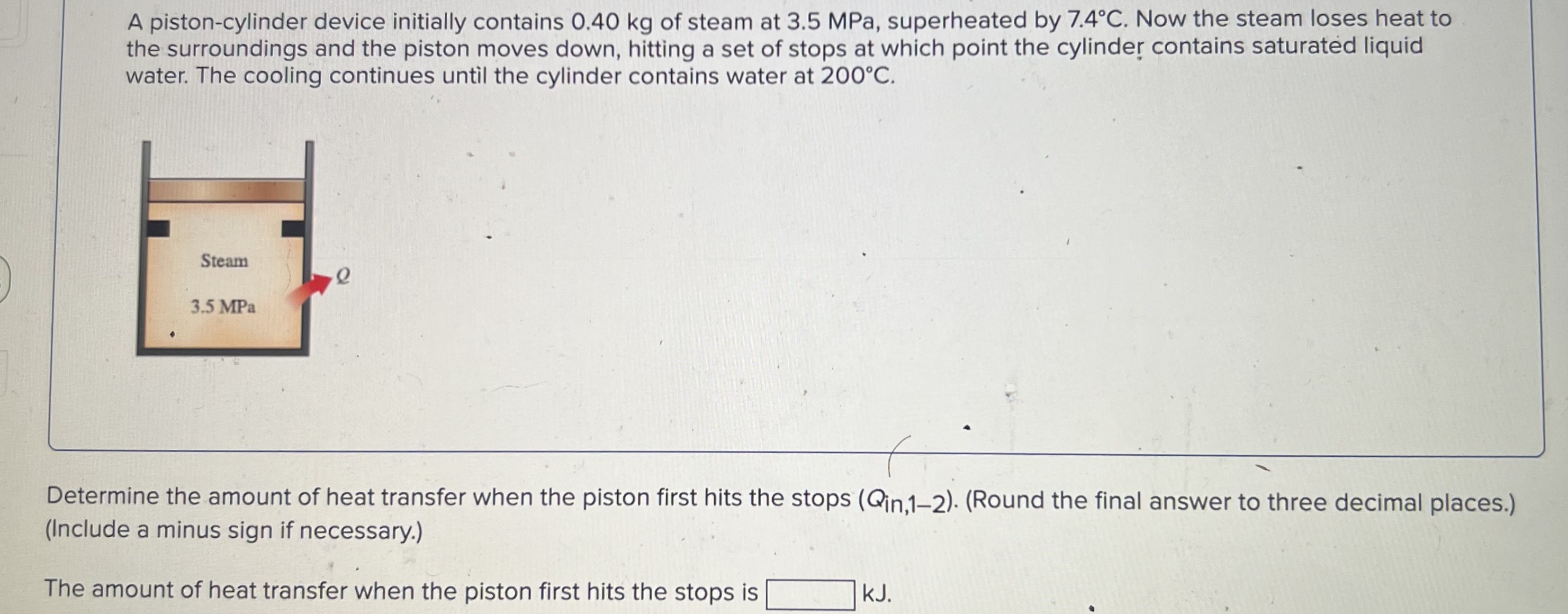 Solved A piston-cylinder device initially contains 0.40kg | Chegg.com