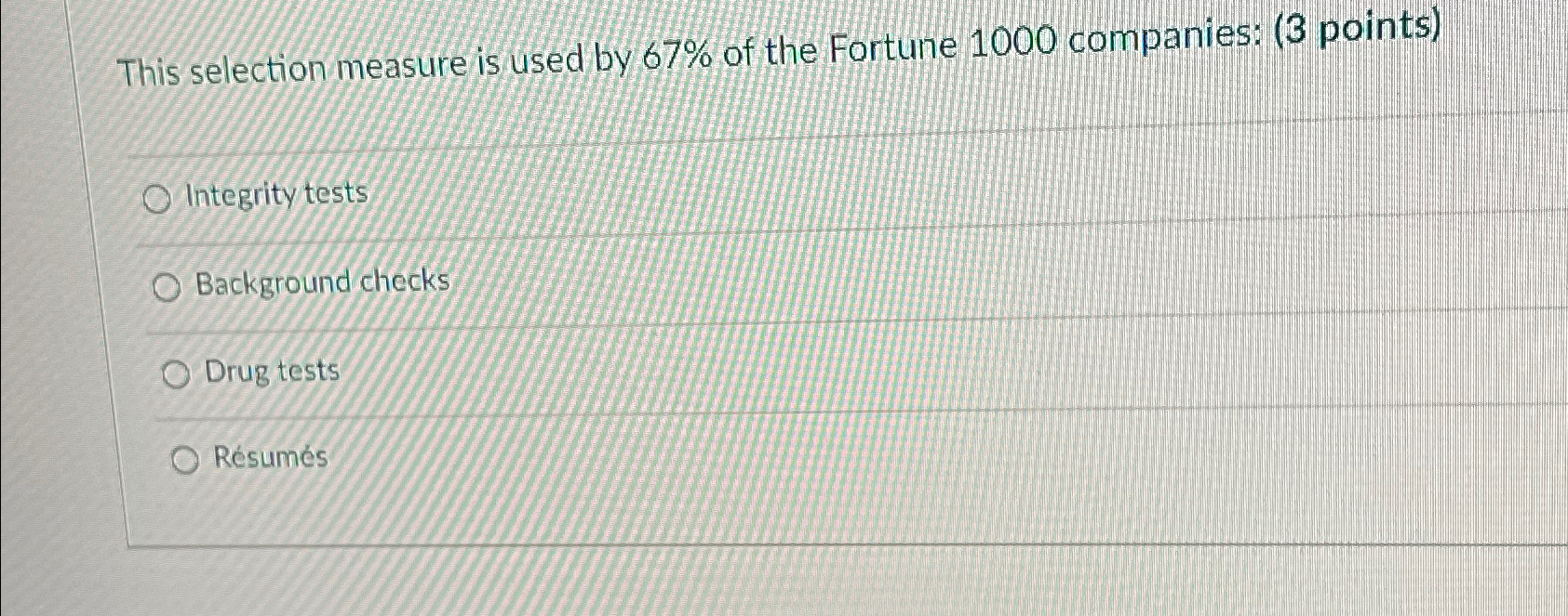 Solved This selection measure is used by 67% ﻿of the Fortune | Chegg.com