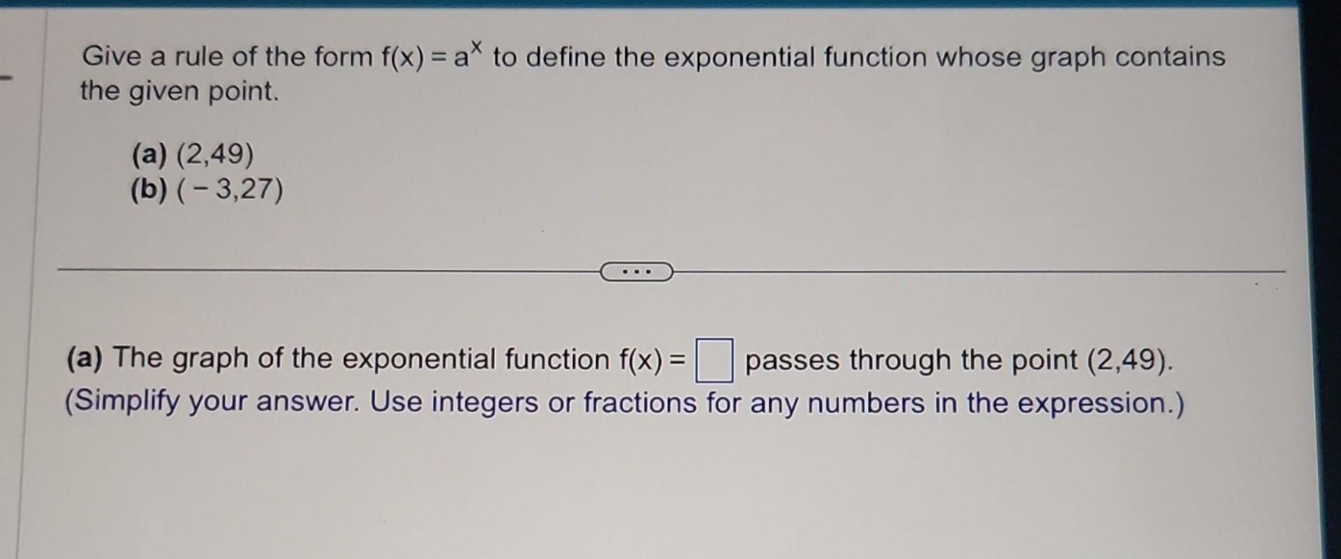 Solved Give a rule of the form f(x)=ax to define the | Chegg.com