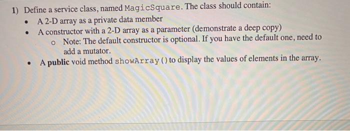 Solved please please kindly create two separate classes in | Chegg.com