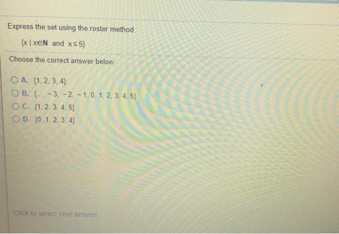 Solved Express the set using the roster method. {x\XEN and | Chegg.com