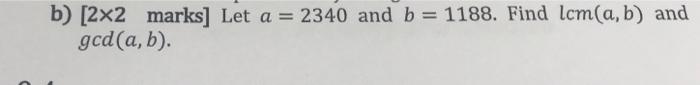 Solved gcd(a,b). | Chegg.com