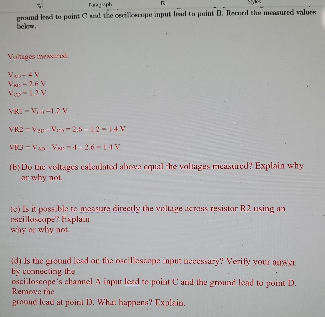 (a) Calculate the peak-to-peak AC voltages across | Chegg.com