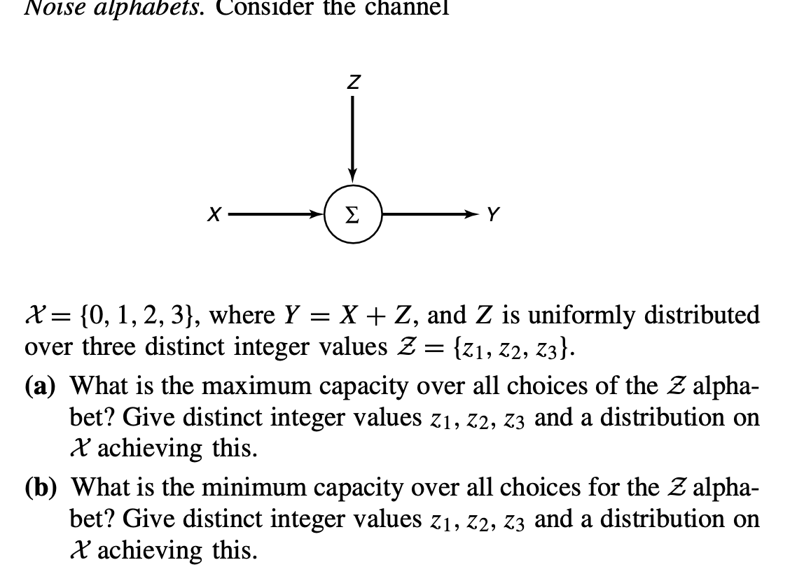 Solved Nouse alphabets. Consider the channelx={0,1,2,3}, | Chegg.com